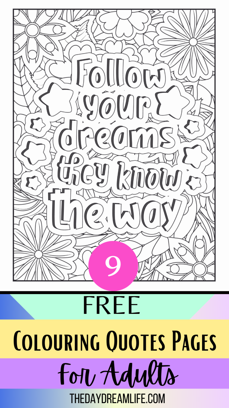 9 Free Printable Coloring Pages with Inspirational Quotes for Adults ...