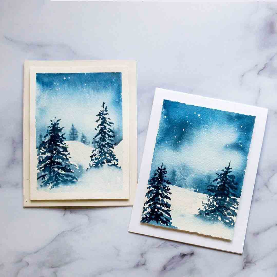 19 Enchanting Watercolor Christmas Card Ideas.